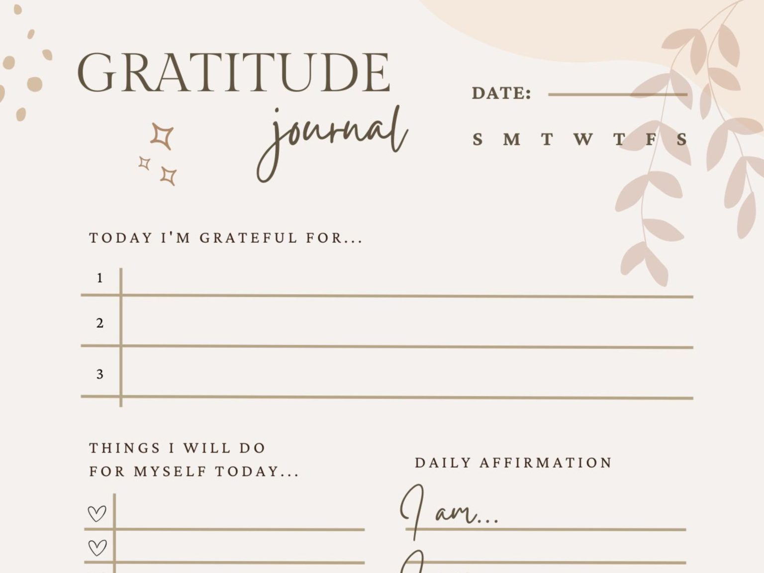 Gratitude Journal Page - JPG File - Teacher Toolbox